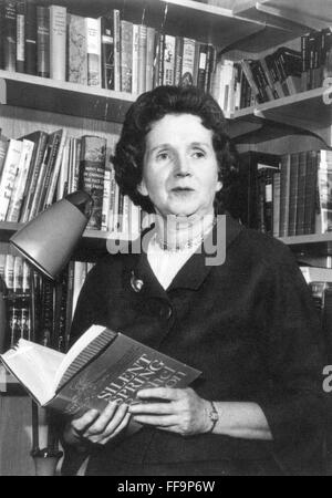 Scientist Rachel Carson (1907-1964), appearing before a Senate ...