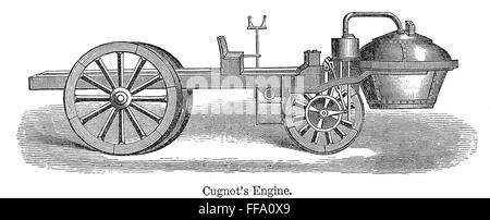 STEAM CARRIAGE, 1770. /nNicolas Joseph Cugnot's three-wheeled steam ...