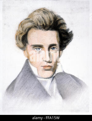 SOREN KIERKEGAARD /n(1813-1855). Danish philosopher. Pencil drawing by ...
