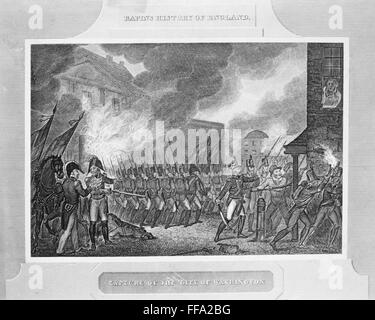 WASHINGTON BURNING, 1814. /nThe British attack on Washington, D.C., on ...