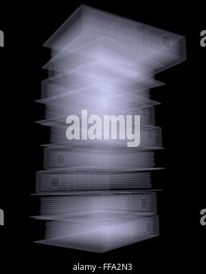 Xray of pile binder file folders Stock Photo - Alamy