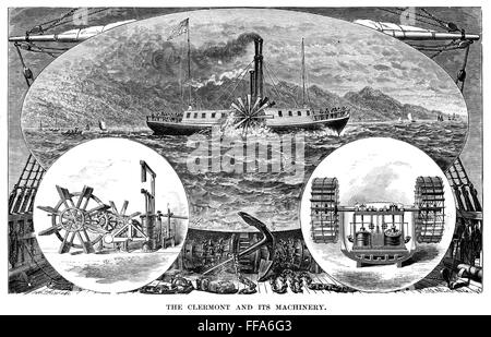 ROBERT FULTON'S CLERMONT. /nRobert Fulton's first steamboat, 'Clermont ...
