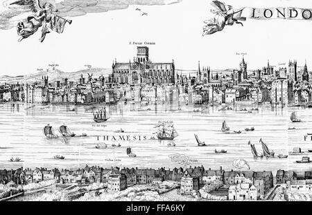 VISSCHER: LONDON, 1616. /nDetail from Claes Jansz Visscher's 1616 view ...