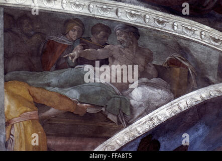 MICHELANGELO: HAMAN. /nThe Punishment of Haman. Sistine Chapel ceiling ...