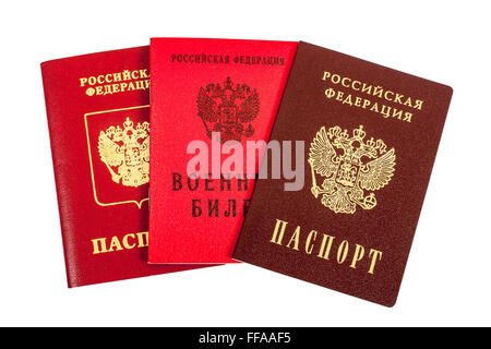 Russian passports and Military ID Stock Photo - Alamy