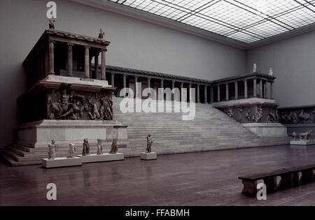 Pergamum Altar in the Pergamum Museum in Berlin. It is a monumental ...