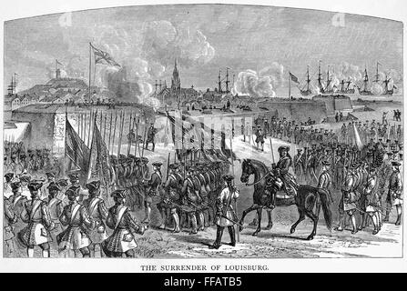 KING GEORGE'S WAR, 1745. /nThe landing of English forces at Louisbourg ...