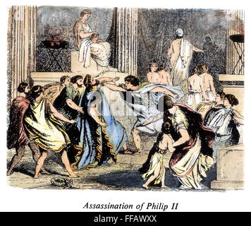 Philip II of Macedon (382-336 BC) father of Alexander the Great. Statue ...