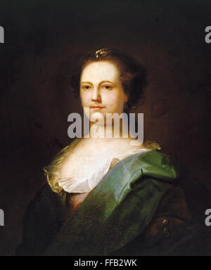 DEBORAH READ FRANKLIN /n(1708-1774). Mrs. Benjamin Franklin. At work in ...