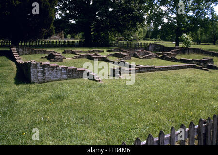 JAMESTOWN: BUILDINGS. /nModern bricks marking the foundations of brick ...