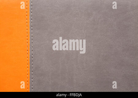 orange and grey leather texture with seam at margins Stock Photo - Alamy