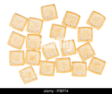 Simple square crackers isolated on a white background Stock Photo - Alamy