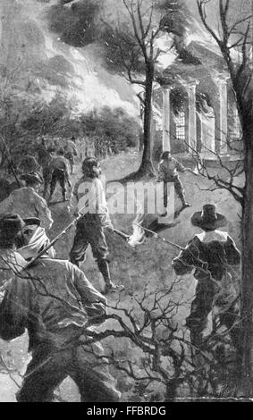 BACON'S REBELLION, 1676. /nNathaniel Bacon (center) and his followers ...