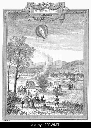 MONTGOLFIER BALLOON. /nFirst public Montgolfier balloon ascent at ...