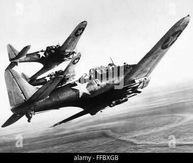 Photograph of U.S. Douglas Dauntless dive-bombers are guarding Midway ...