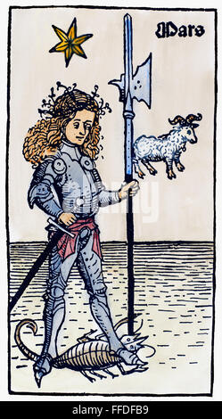 ALLEGORY OF MARS, 1495. /nA personification of the planet Mars. Woodcut ...