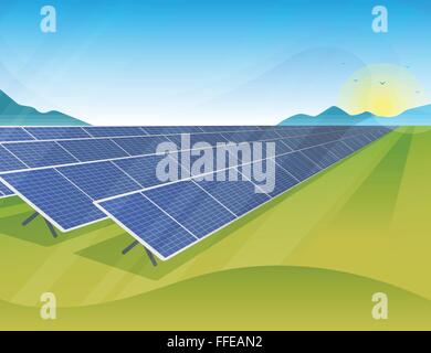 installation solar panels cartoon vector illustration Stock Vector ...