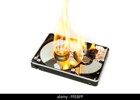 Hard disk drive on fire. Very shallow depth of field Stock Photo - Alamy