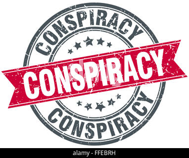 conspiracy red grunge vintage stamp isolated on white background Stock ...