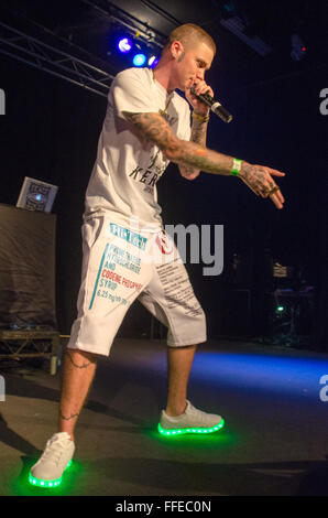Sydney, Australia. 12th February, 2016. Australian rapper Kerser Stock ...