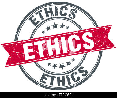 ethics red grunge vintage stamp isolated on white background Stock ...