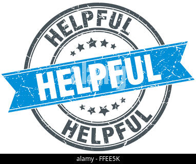 helpful blue grunge round vintage rubber stamp Stock Photo - Alamy