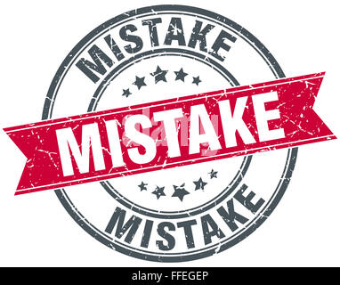 mistake red grunge vintage stamp isolated on white background Stock ...