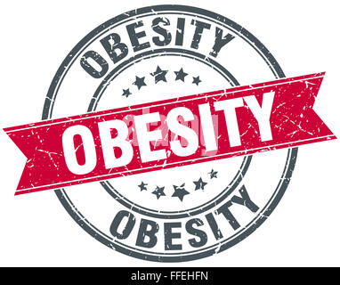 obesity red grunge vintage stamp isolated on white background Stock ...