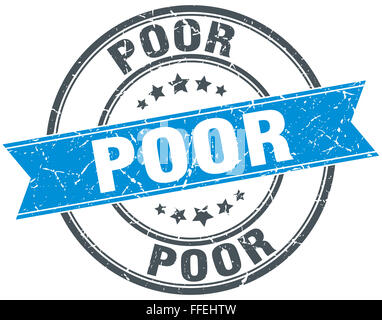 poor blue grunge round vintage rubber stamp Stock Photo - Alamy