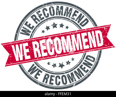 we recommend red grunge round vintage rubber stamp Stock Photo - Alamy