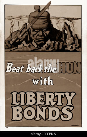 Poster, Beat Back the Hun with Liberty Bonds, WW1 Stock Photo - Alamy