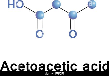 Acetoacetic acid molecule. Molecular chemical structural formula and ...