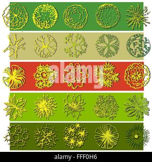 A set of treetop symbols, for architectural or landscape design Stock ...