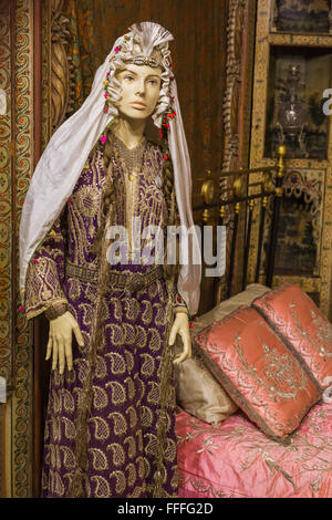Woman in traditional Turkish dress, museum exposition, Edirne, Edirne ...