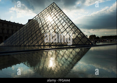 Pyramid at the Museum Louvre Paris Il de Paris France Europe Stock ...