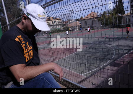 Street scene in Musrara neighbourhood also known by its Hebrew name ...