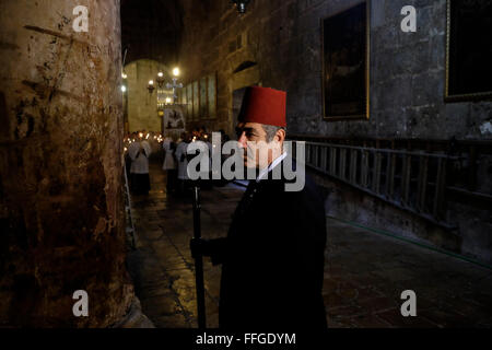 A Muslim consular guard, also known as “Kawas” wearing red tarboosh hat ...