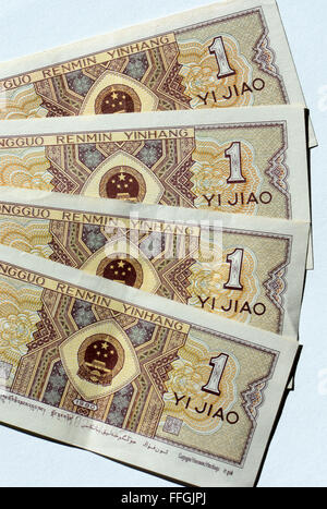 ILLUSTRATION - Chinese Jiao Renminbi banknotes from 1980, photographed ...