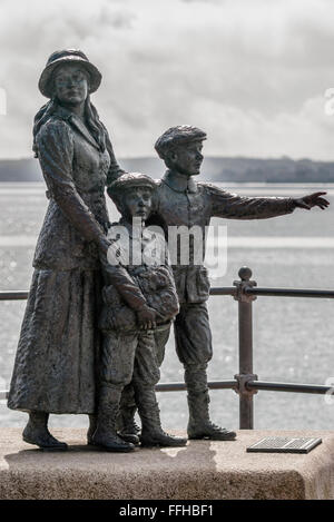 Sculpture of Annie Moore first emigrant at Ellis Island, outside ...