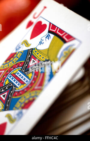 9 of hearts. One playing card, illustration Stock Photo - Alamy
