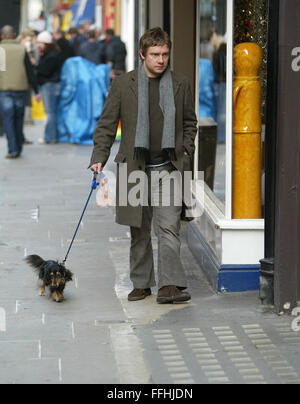 Martin freeman and his Dog take a break from filming The Good Night ...