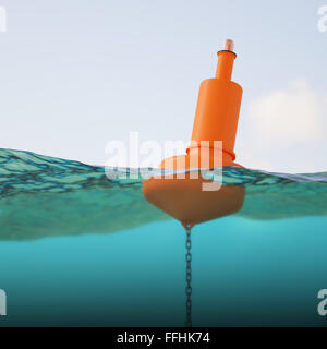 Red beacon on water surface Stock Photo - Alamy