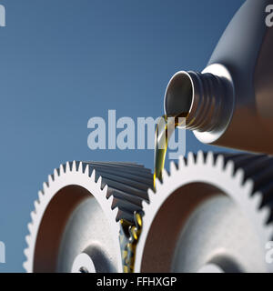 Oiling gears close up shot Stock Photo - Alamy