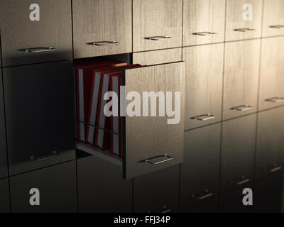 File cabinet with half-open drawer Stock Photo - Alamy
