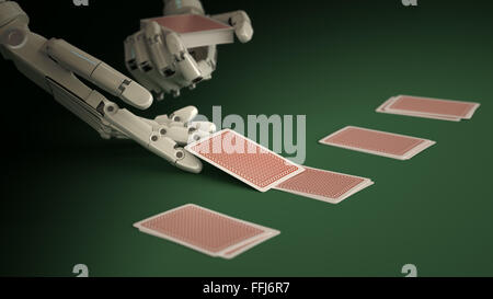 Robot dealing cards close up Stock Photo - Alamy