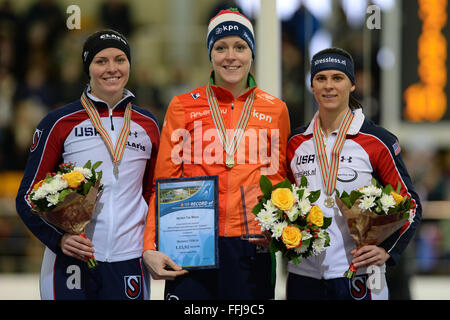 Kolomna. 14th Feb, 2016. Silver medalist Kim Bo-Reum of South Korea ...