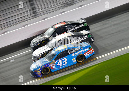 Cars move during the NASCAR Daytona 500 auto race at Daytona ...