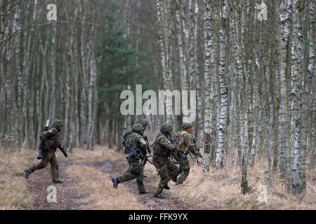 German armoured infantrymen practicing a military mission on the ...