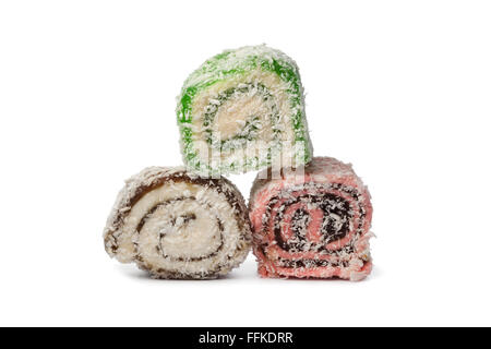 Traditional Turkish delight isolated on white background Stock Photo ...