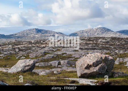 Rocky Scottish landscape taken from the Golden Road, Isle of Harris ...
